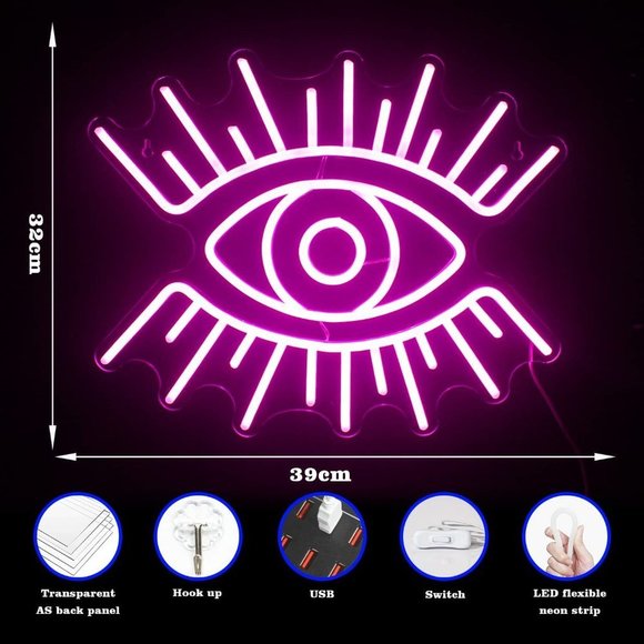 Urban Outfitters | Party Supplies | Pink Evil Eye Greek Spiritual Neon ...